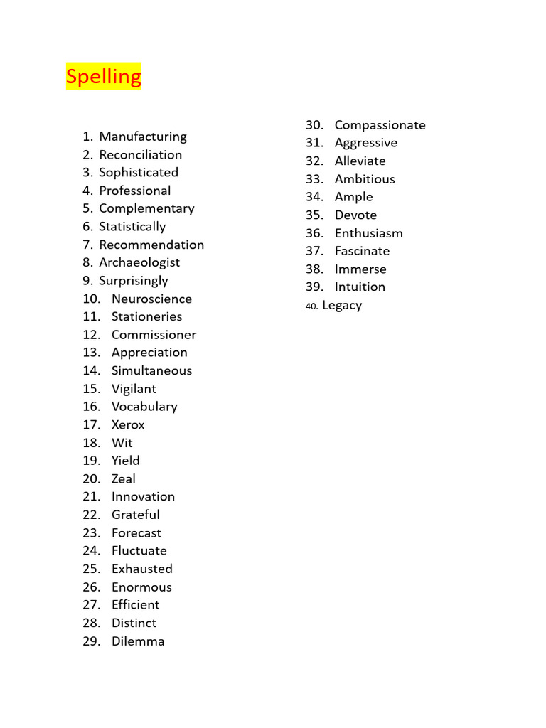 Spelling | PDF