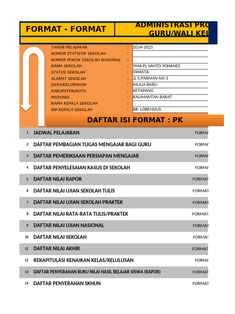 Adminitrasi Wali Kelas | PDF
