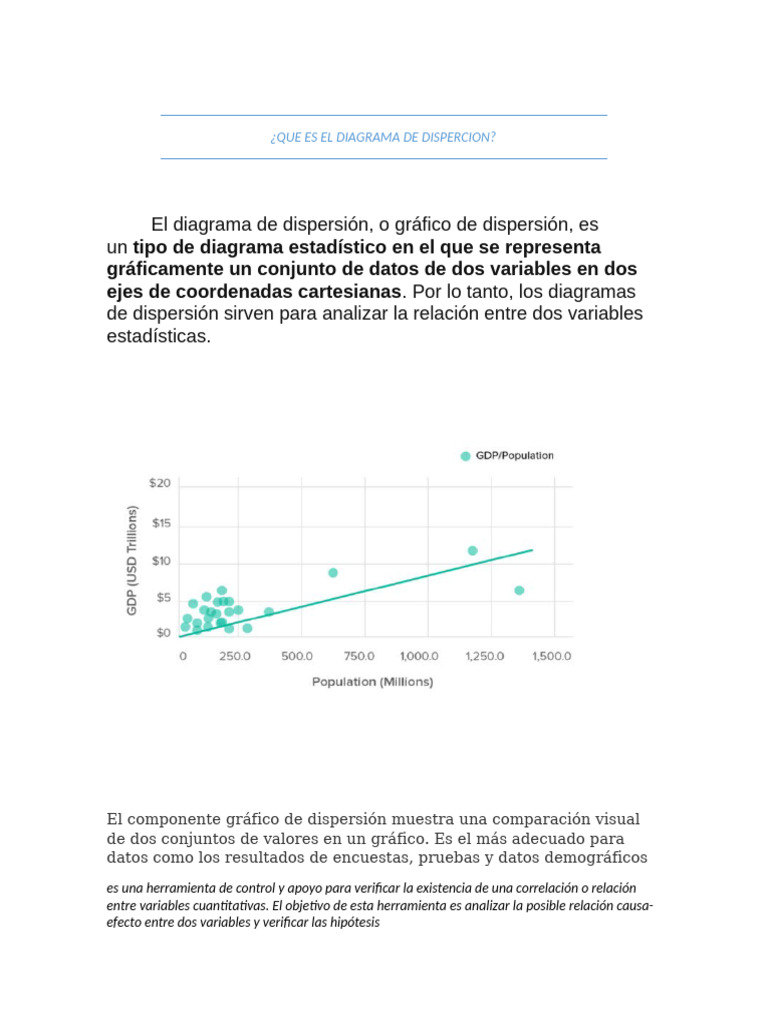 Diagrama de Dispersión: Análisis de Datos | PDF | Gráfico de dispersión