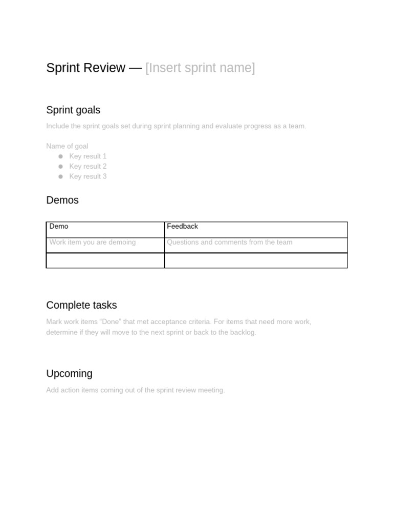 Sprint Planning Template 04 | PDF