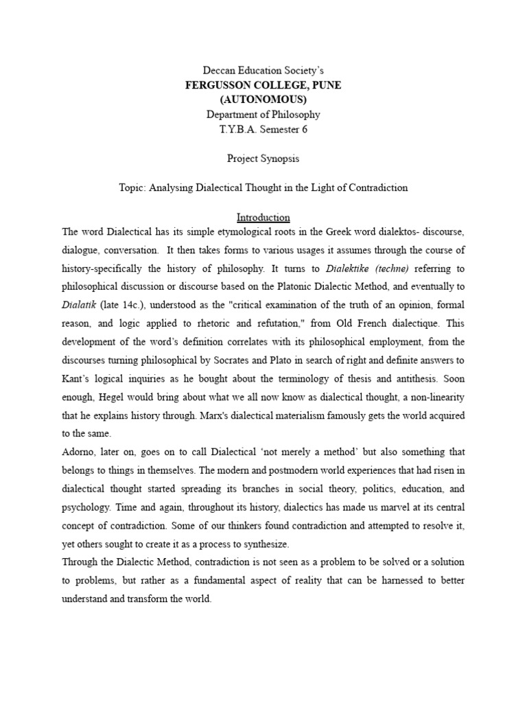 Dialectical Thought: Contradiction Analysis | PDF | Dialectic | Liberal ...