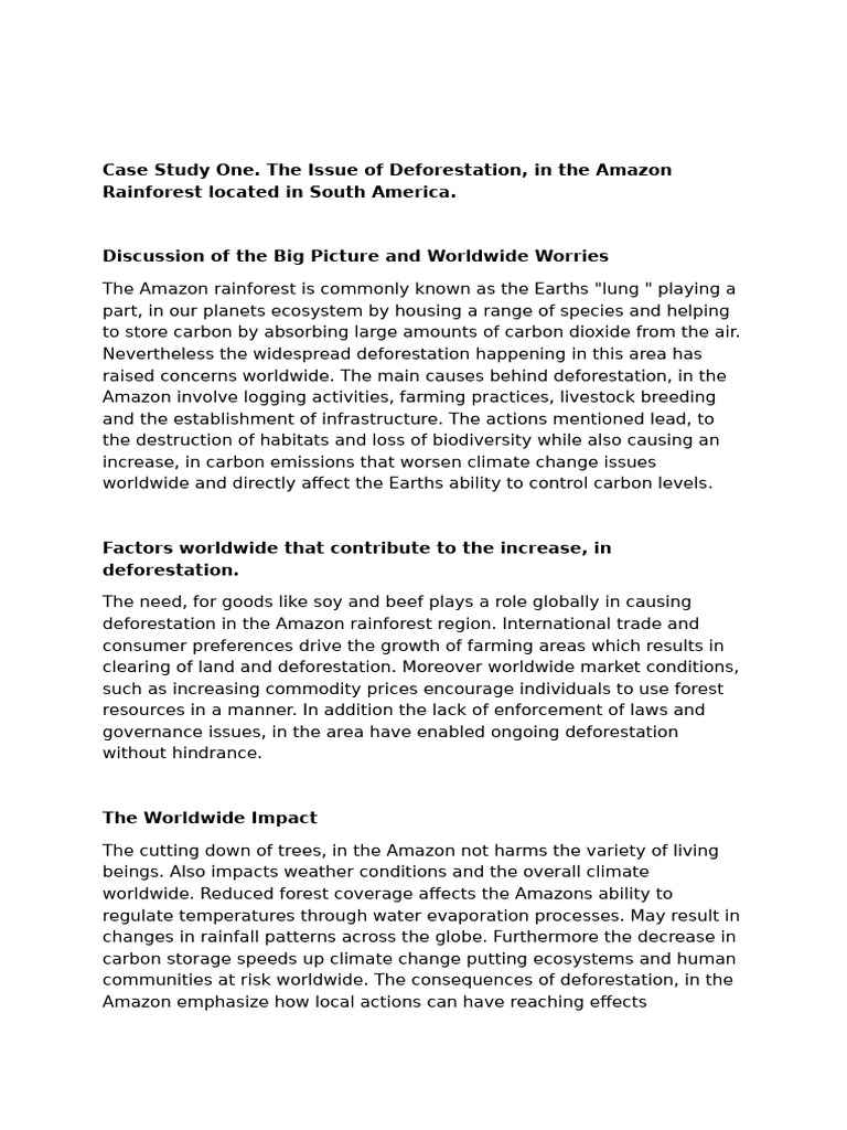 Case Studies | PDF | Deforestation | Amazon Rainforest