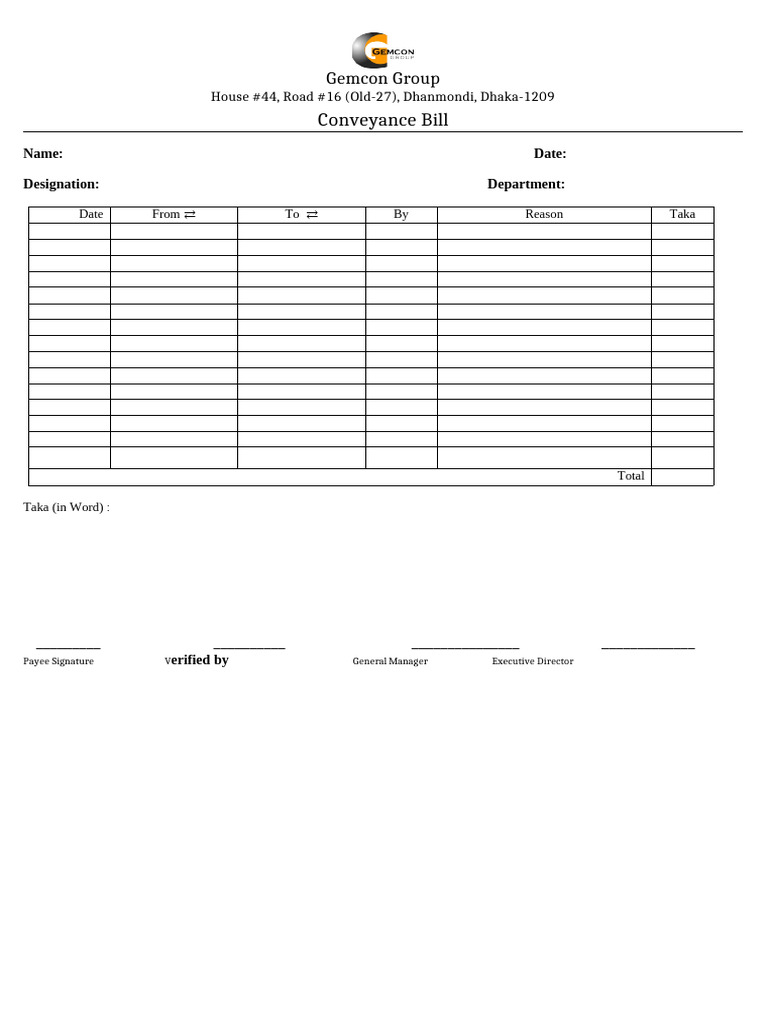 Conveyance Bill | PDF