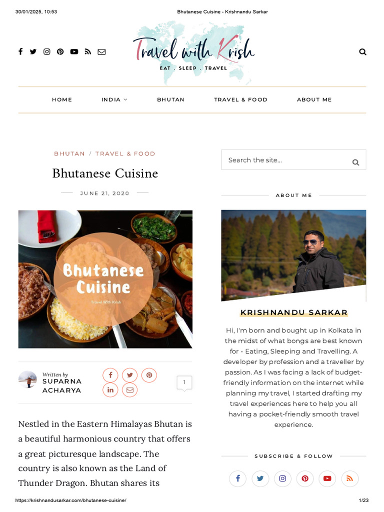 Bhutanese Cuisine - Krishnandu Sarkar | PDF | Foods | Cuisine