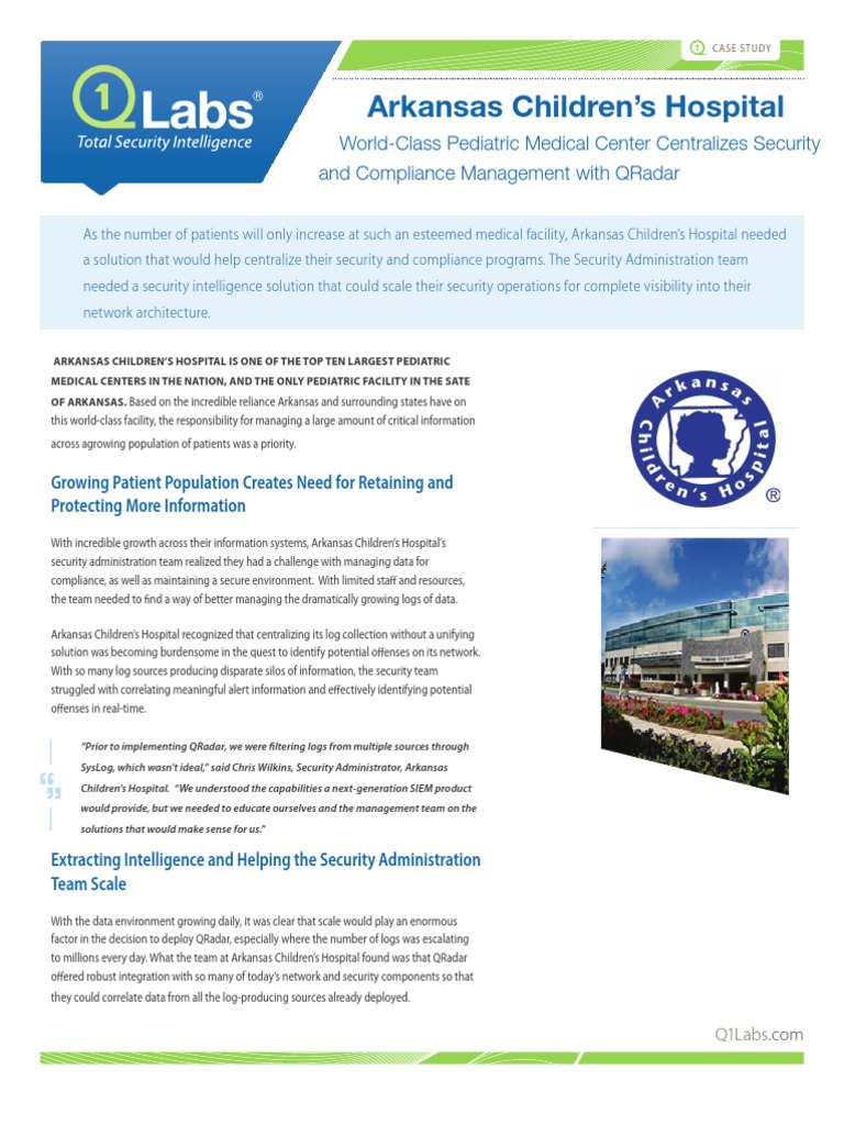 Arkansas Children's Hospital Case Study | PDF | Intelligence | Hospital