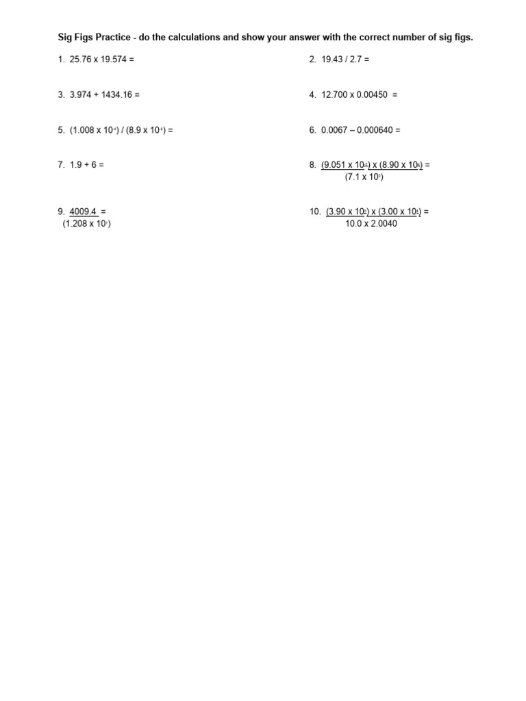 Day 4.2 Sig Fig Overview Practice and Aluminum Lab | PDF | Significant ...