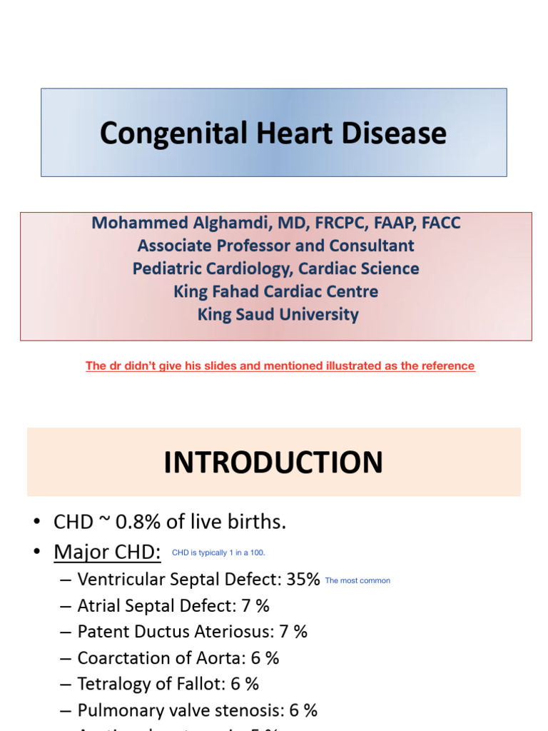 Understanding Congenital Heart Disease | PDF | Congenital Heart Defect ...