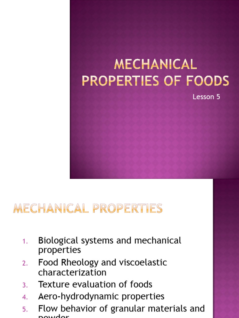 Food Rheology & Mechanics Basics | PDF | Deformation (Engineering) | Young's Modulus