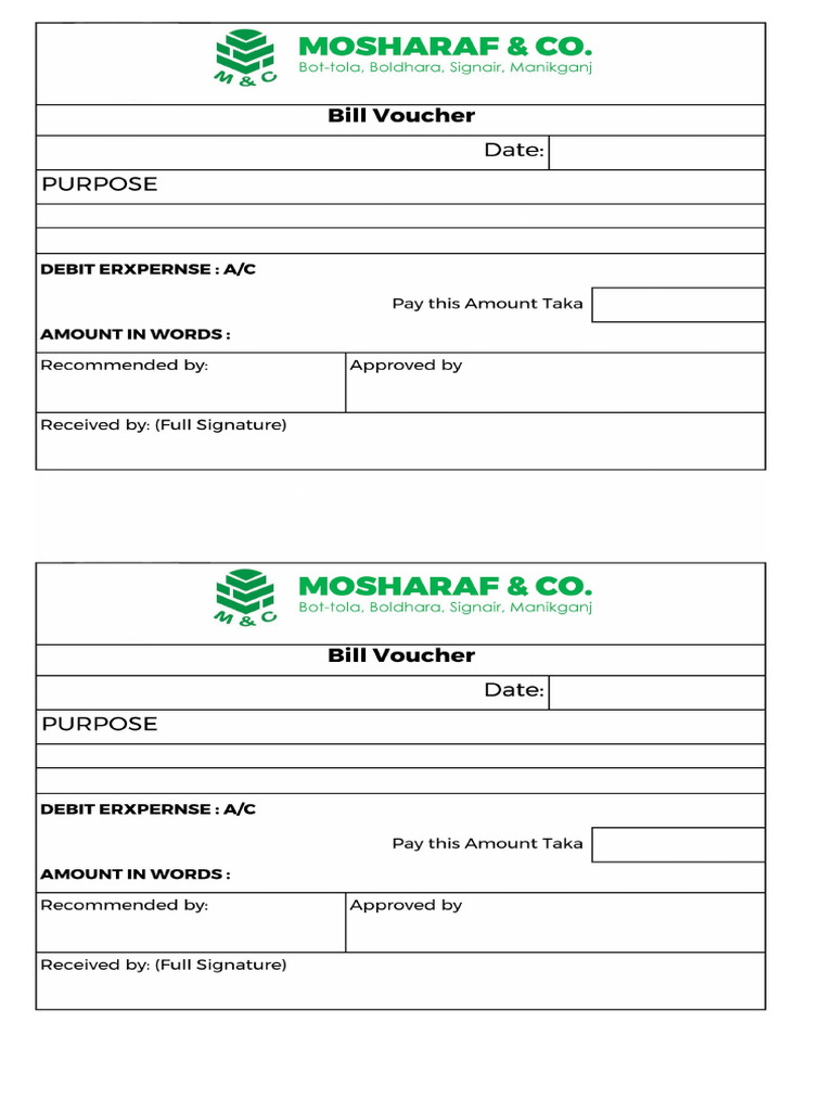 Bill Voucher Receipt | PDF