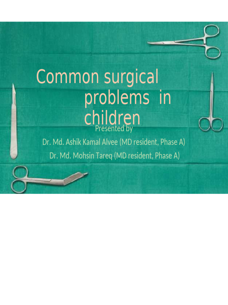 Common Pediatric Surgical Issues Explained | PDF | Esophagus | Medical ...
