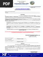 Sample Barangay Protection Order | PDF