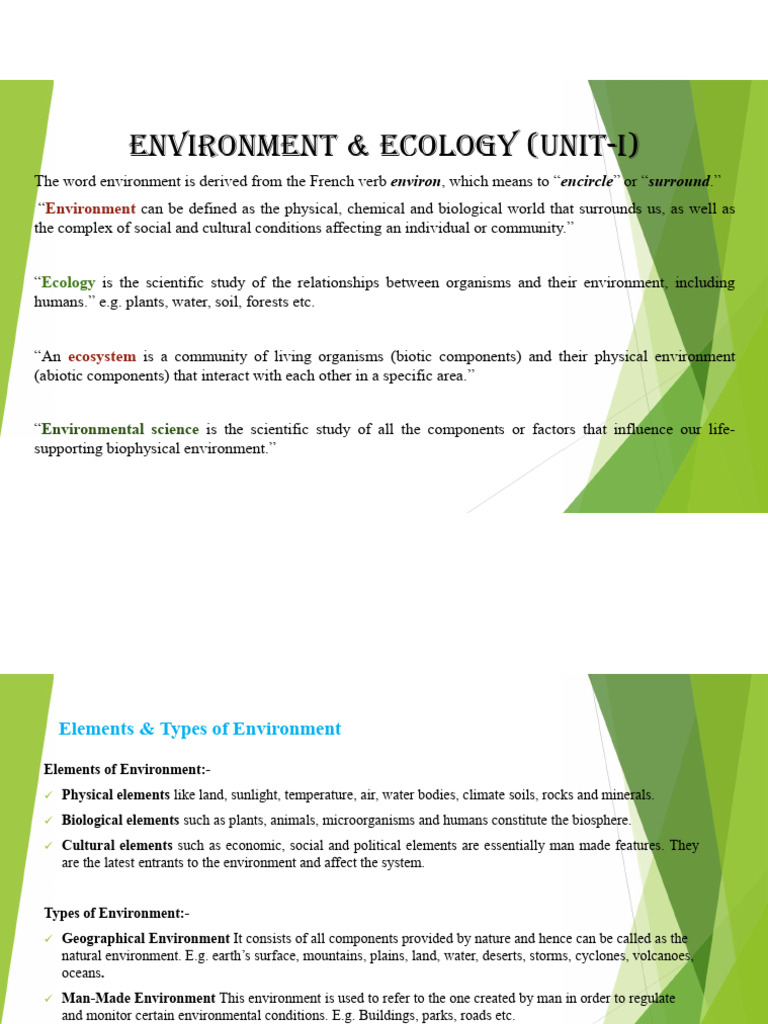Unit-1 EVS | PDF | Natural Environment | Ecosystem