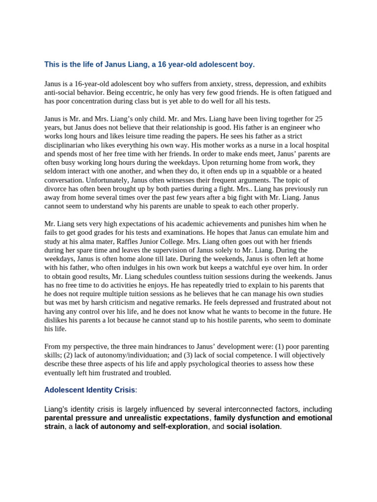 This Is The Life of Janus Liang | PDF | Cognitive Behavioral Therapy ...