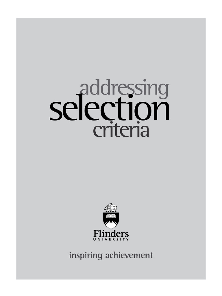 Addressing Selection Criteria | PDF | Leadership | Résumé