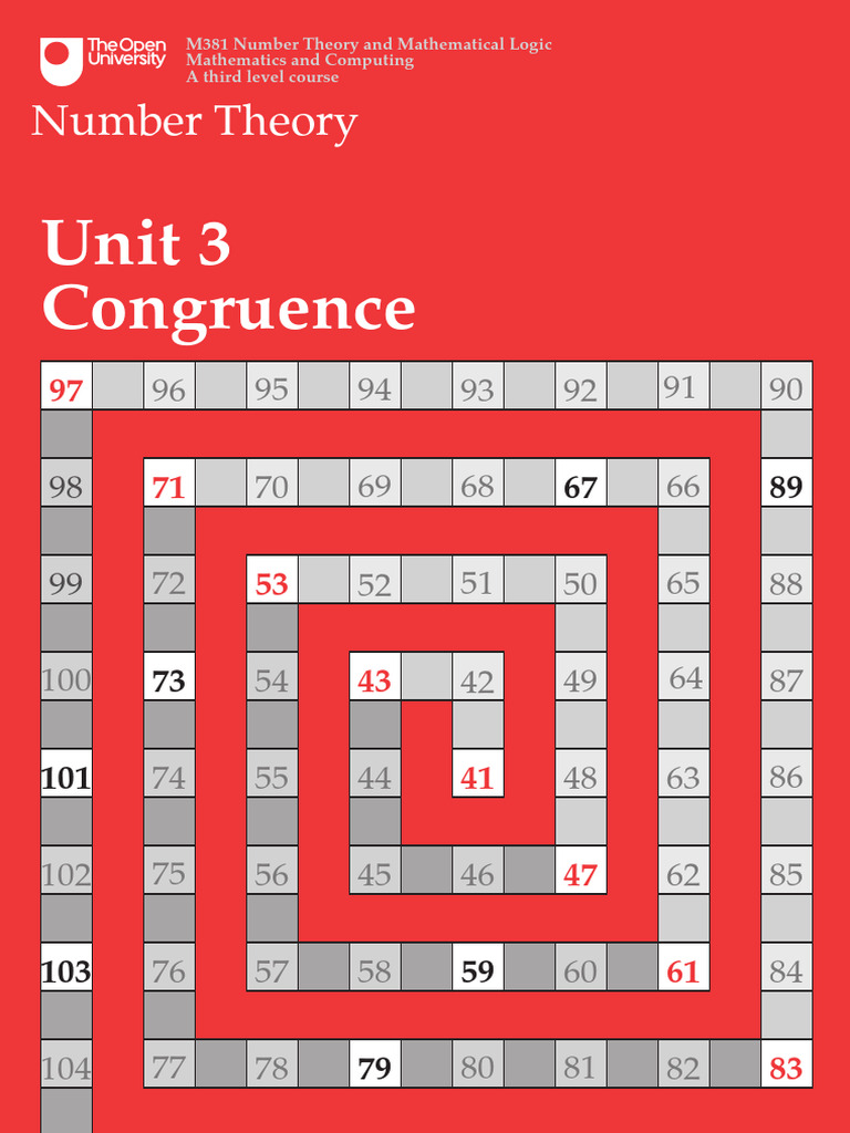 Unit 3 - Congruence (Open University) | PDF | Number Theory | Mathematics
