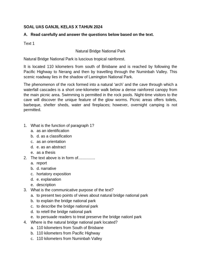 Soal Uas Ganjil Kelas X Tahun 2024 | PDF