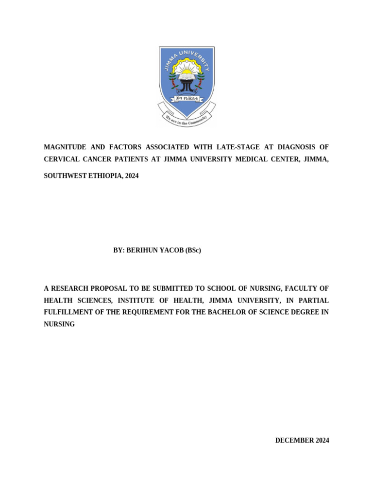 Berihun Research Proposal EDITED | PDF | Data | Cancer