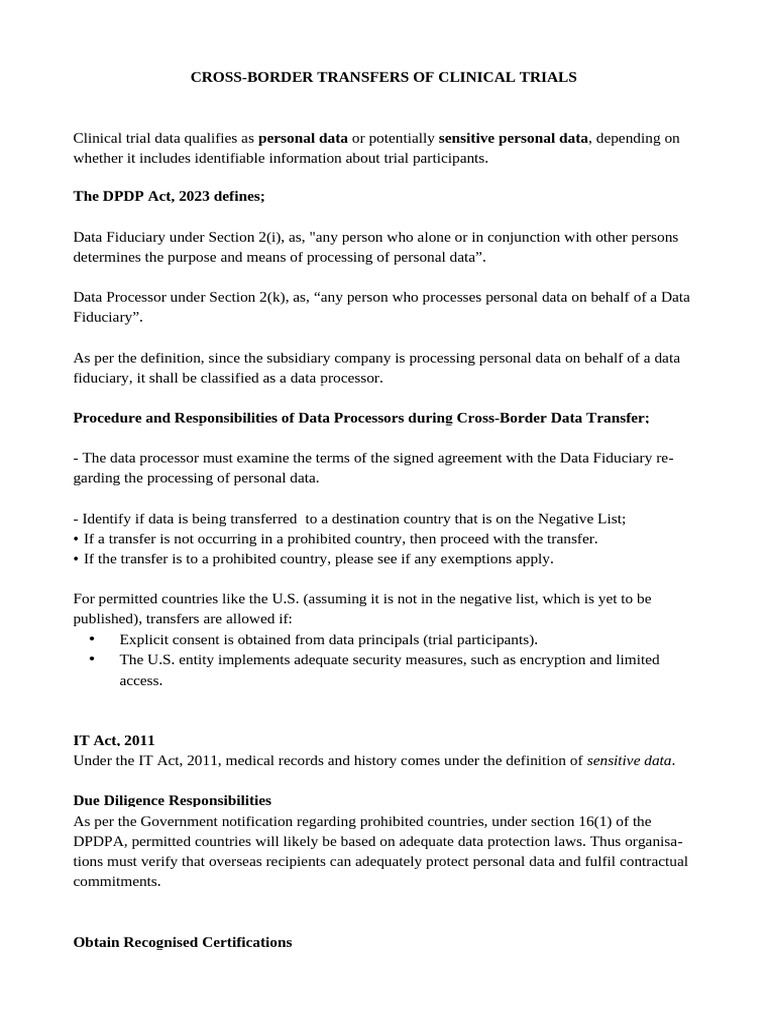 DPDP Act: Cross-Border Data Transfer Guidelines | PDF | Justice | Crime ...