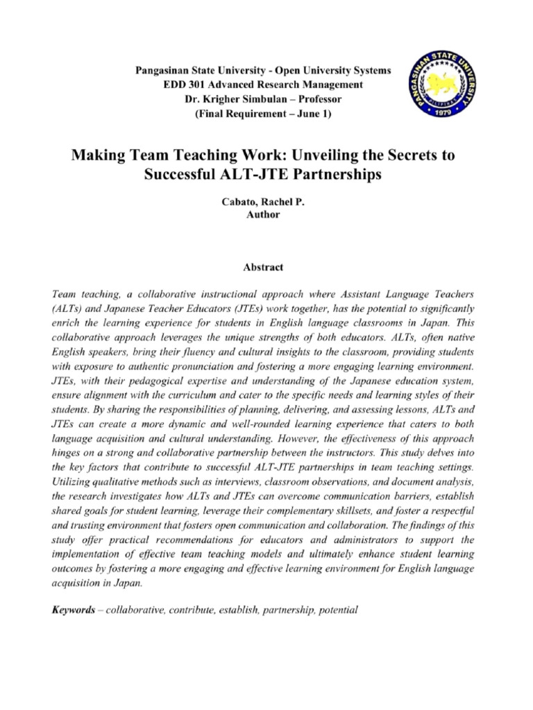 Making Team Teaching Work | PDF