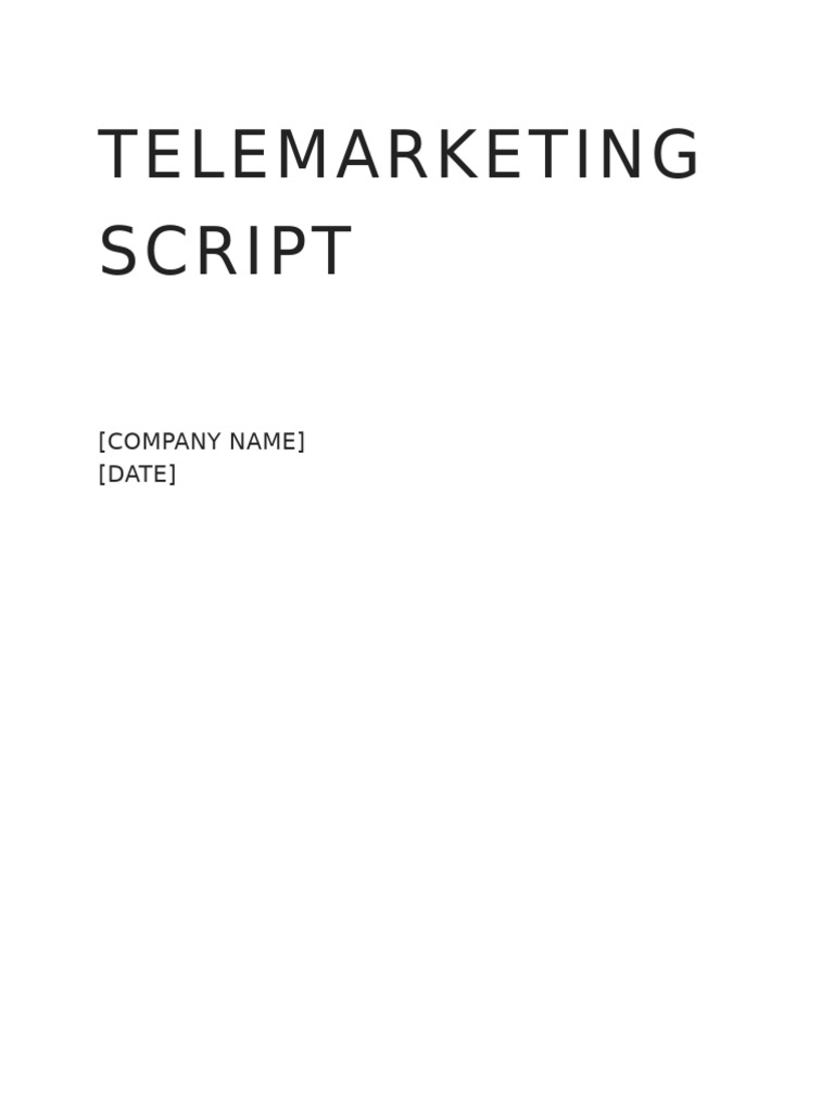 Phone Selling Script Sample | PDF