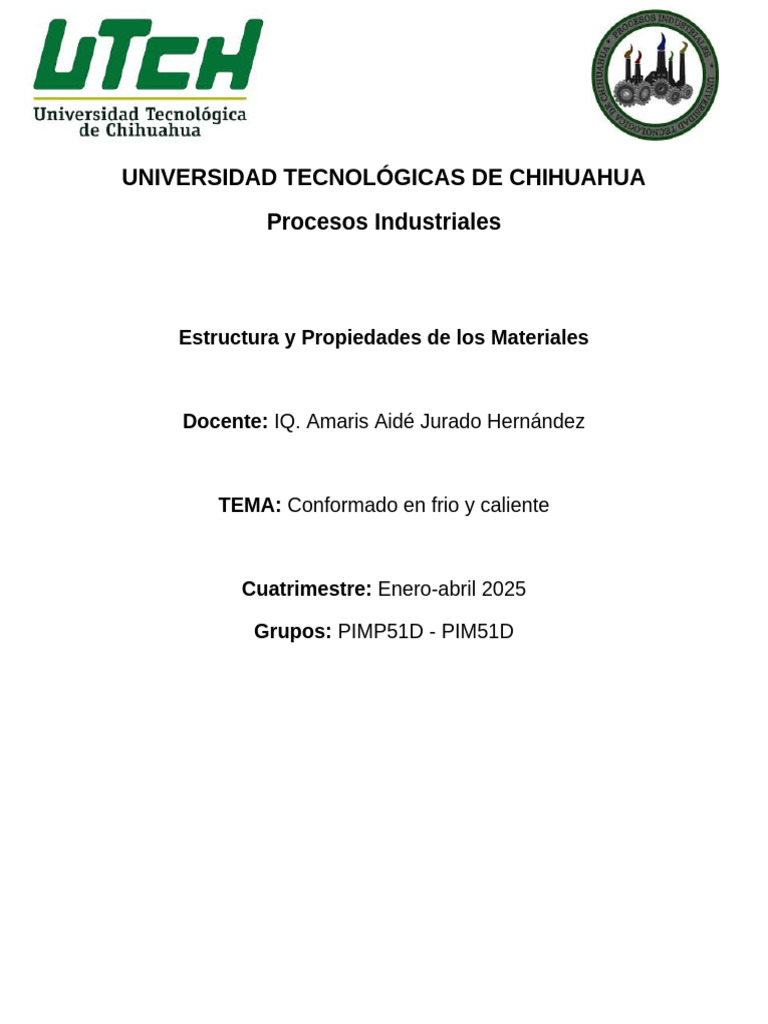 Conformado en Frío y Caliente: Procesos | PDF | Laminado (metalmecánica ...
