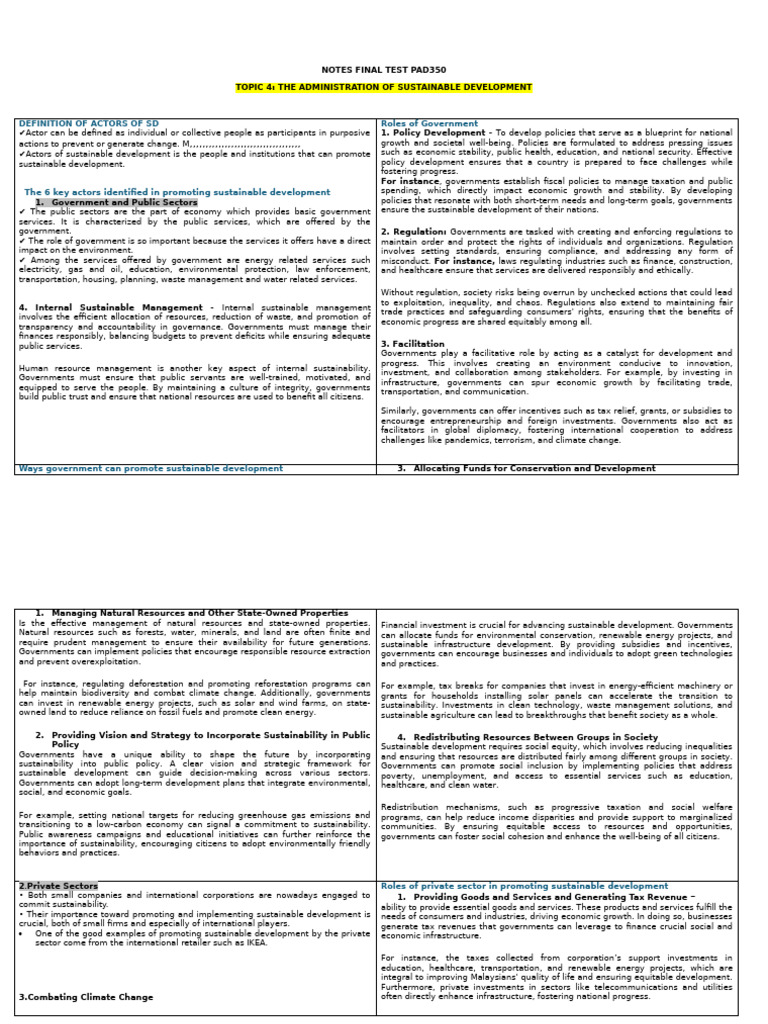 NOTES FINAL TEST PAD350 | PDF | Sustainability | Energy Conservation