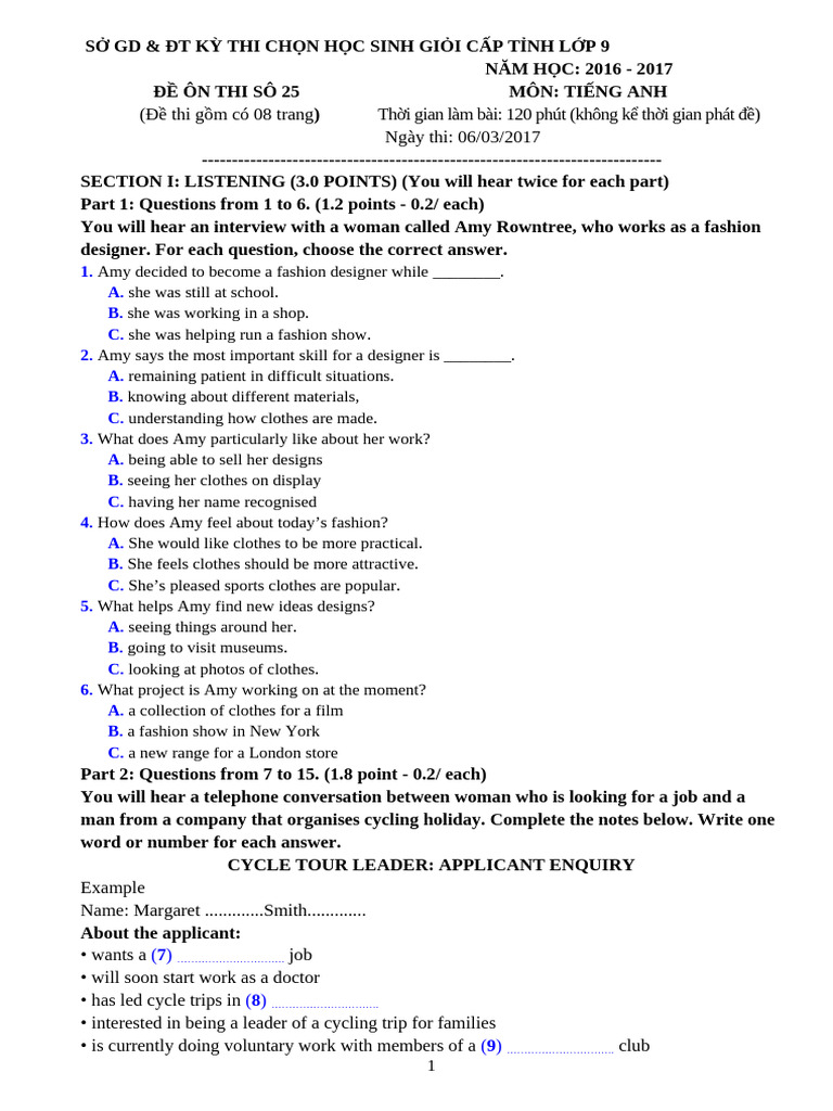 đề thi HSG anh 9 có file nghe đáp án Script đề 25 | PDF | Solar Eclipse | Eclipse