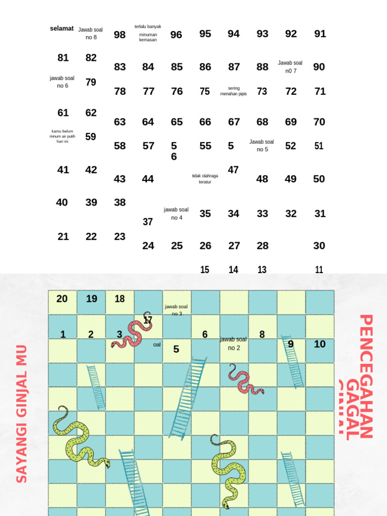 Snakes and Ladders Board Game A4 (3) | PDF