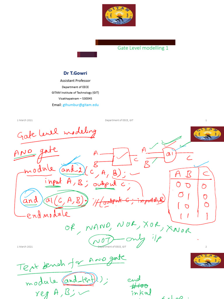 Module1 Gate Level Modeling 1 | PDF | Computer Programming | Computing