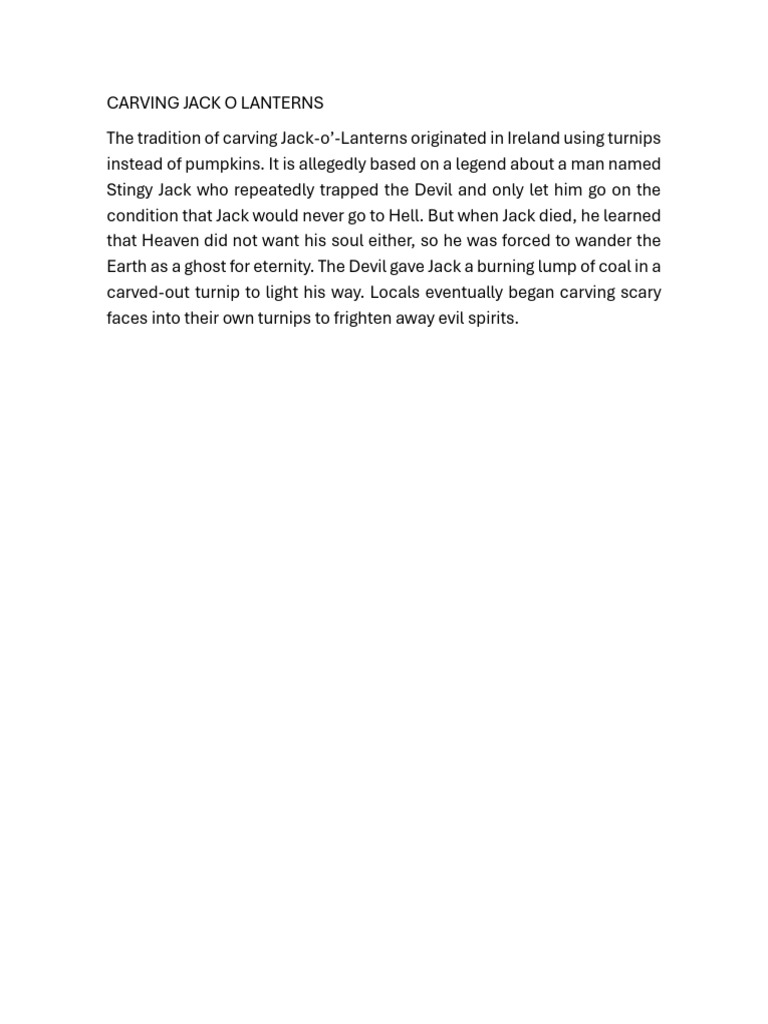 Carving Jack o Lanterns | PDF