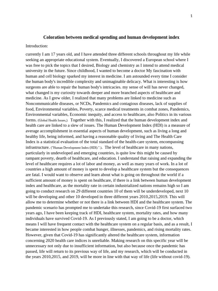 Math Ia Draft Ana BR. (First) | PDF | Human Development Index | Gross ...