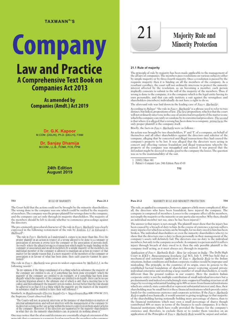 Majority Rule in Company Management | PDF | Legal Remedy | Lawsuit
