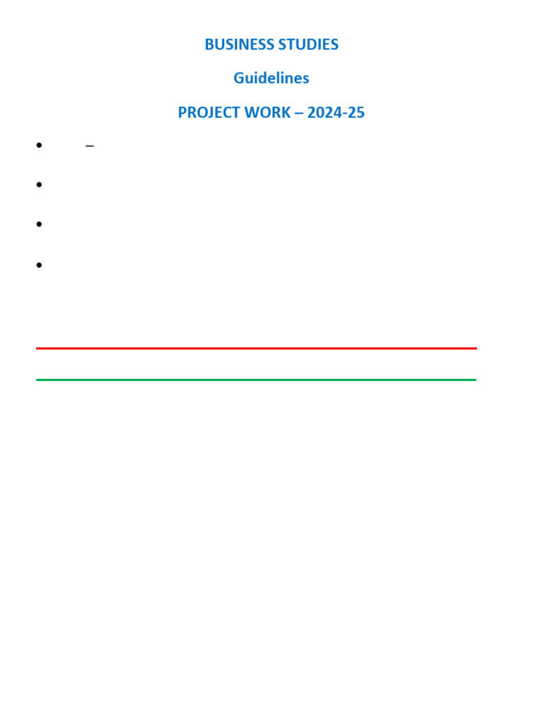 Business Studies Project Guidelines 2024-25 | PDF | Marketing | Brand
