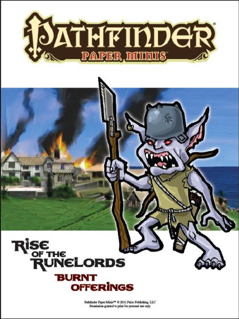 Paper Minis - Rise of the Runelords 01 - Burnt Offerings | PDF