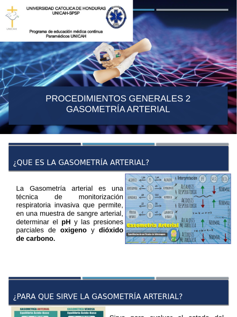 Procedimiento de Gasometría Arterial | PDF | Fisiología | Medicina CLINICA