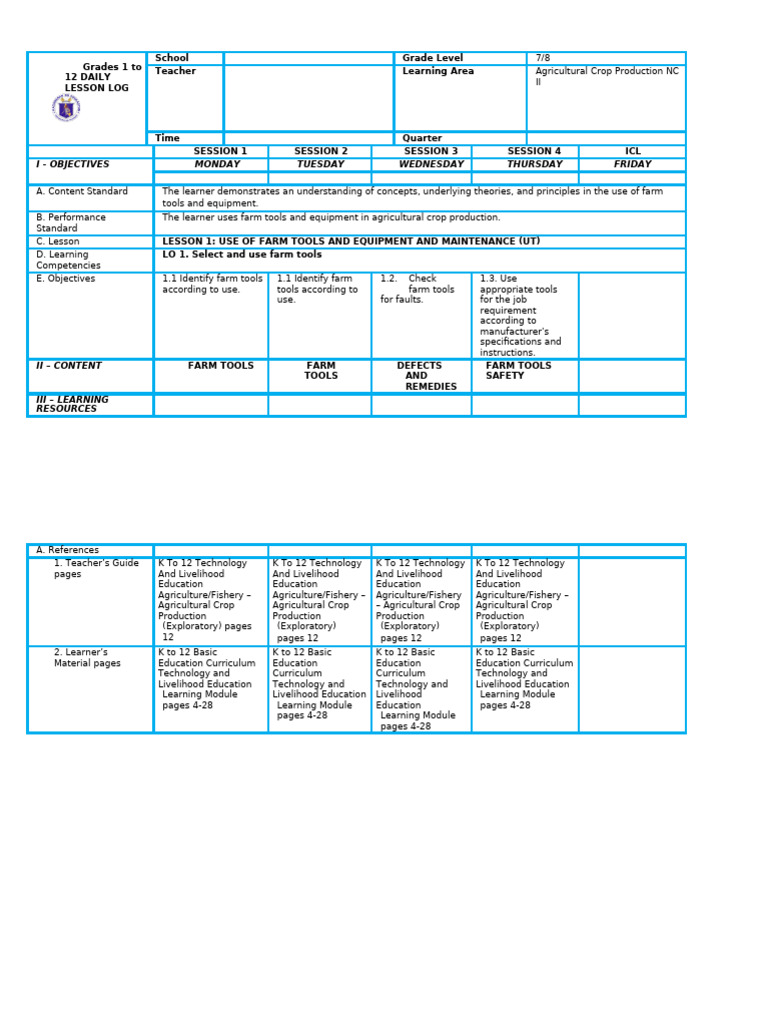 Dll in Agricrops 7,8 | PDF | Educational Assessment | Learning