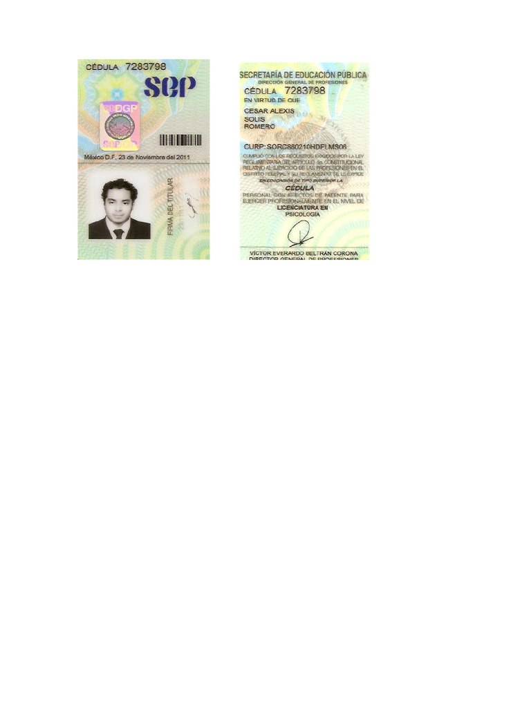 Cedula de Alexis Solís | PDF