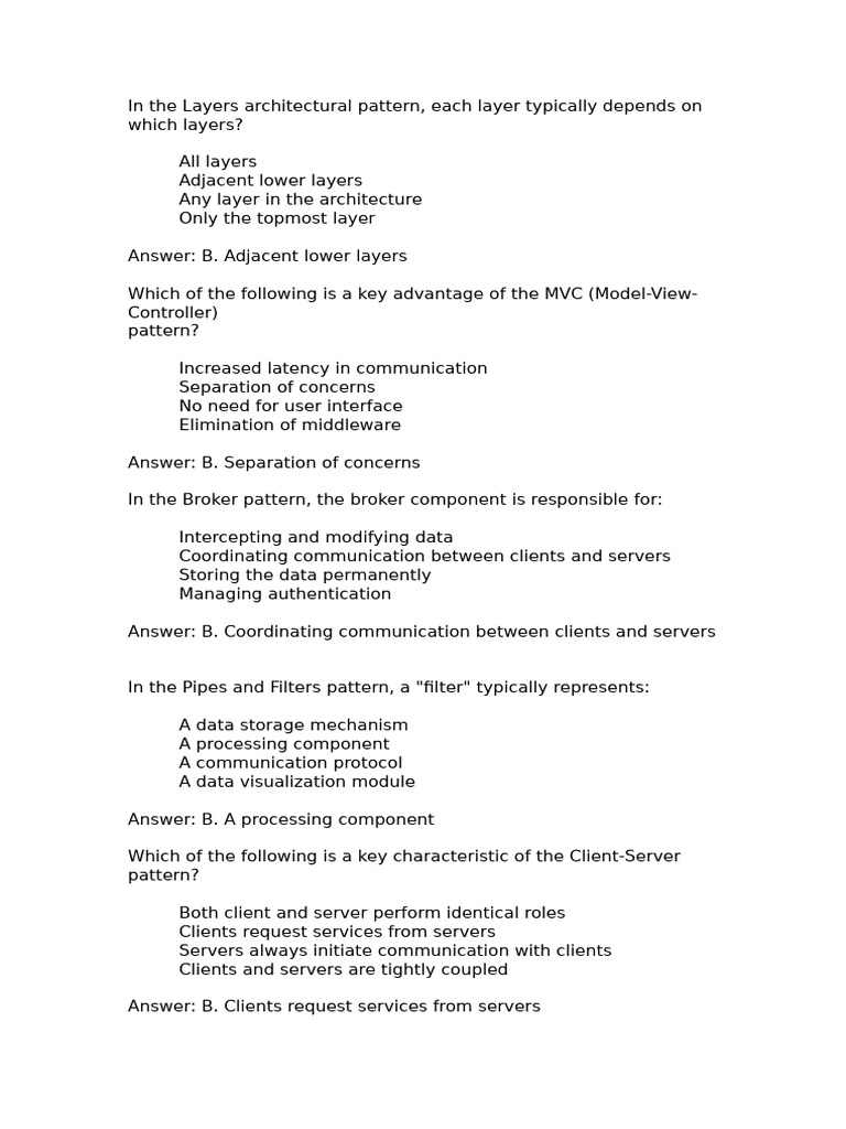 In the Layers architectural pattern | PDF | Client–Server Model | Model ...