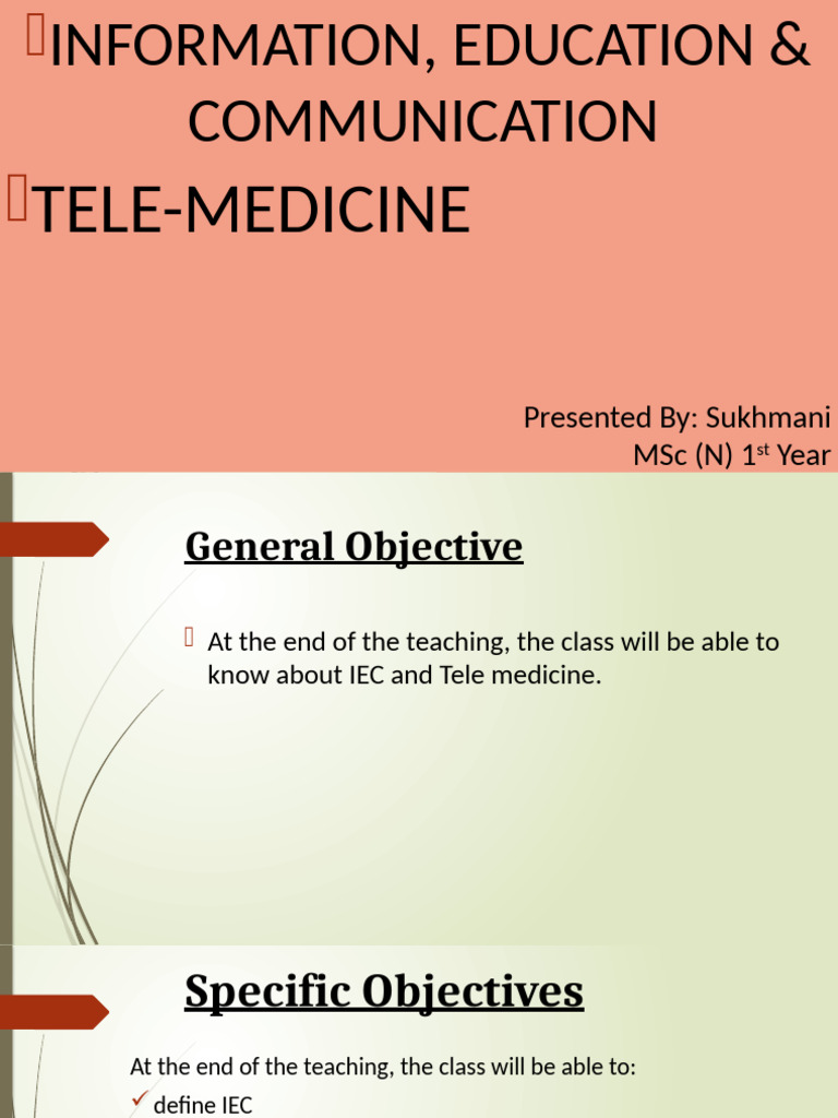 IEC and Telemedicine Overview | PDF | Communication | Health Sciences