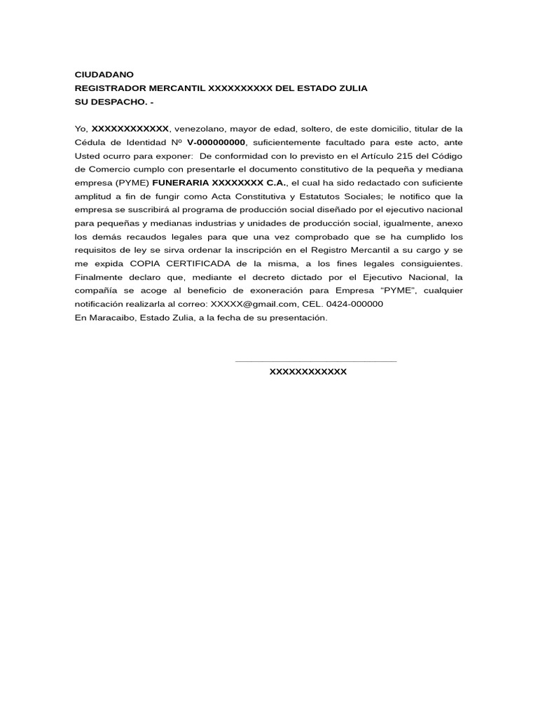 Constitución de Funeraria en Zulia | PDF | Compartir (Finanzas ...
