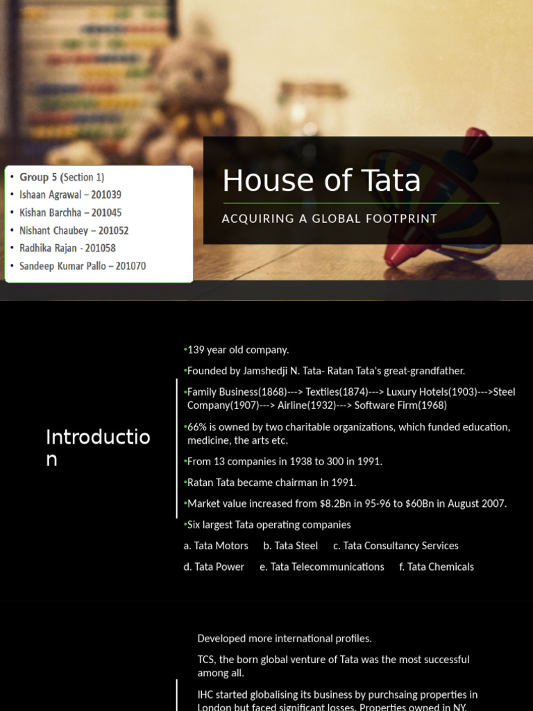 House of Tata - Sec 1 - Group 5 | PDF | Economies