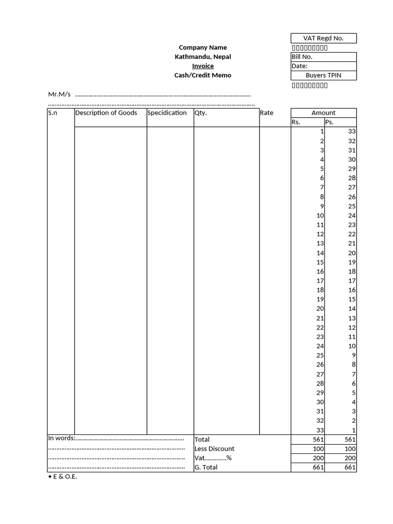 Sales Bill 1 Pdf Business Trade