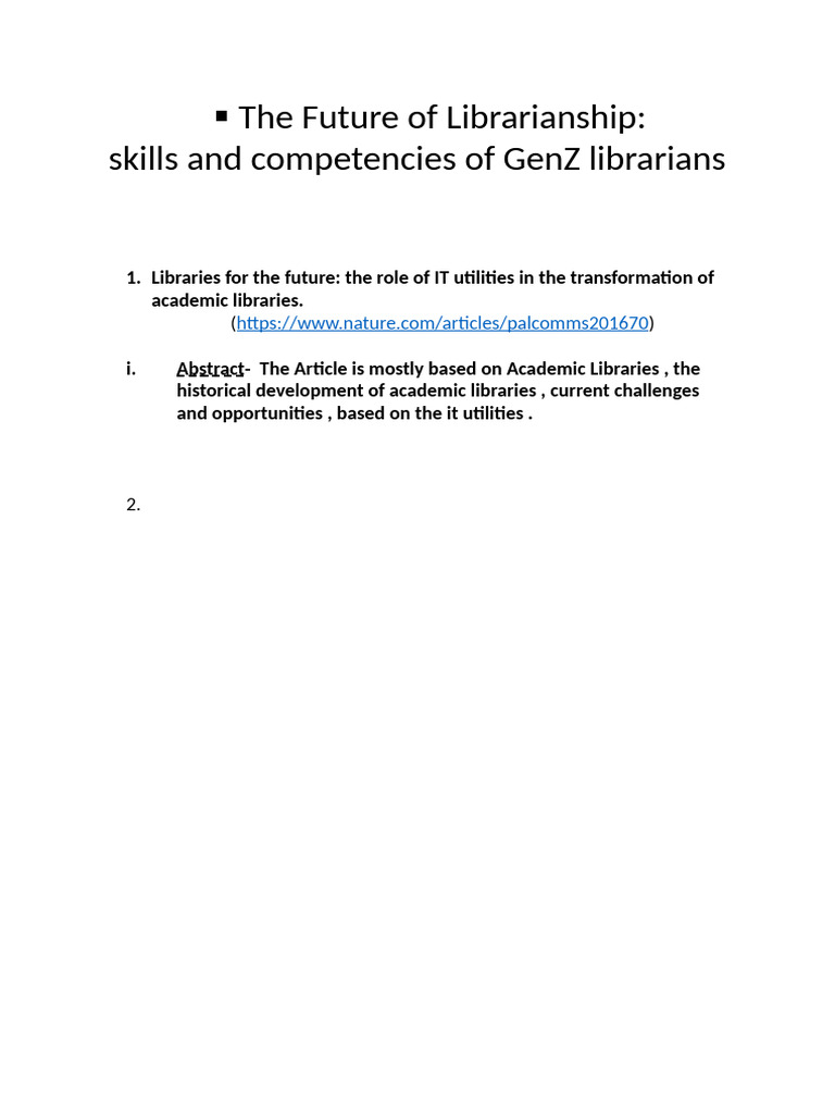The Future of Librarianship | PDF