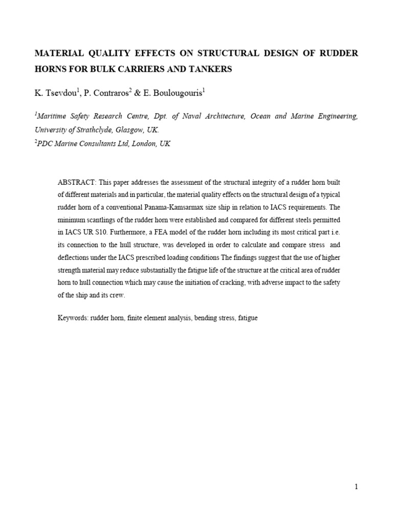 Tsevdou Etal JSOS 2019 Material Quality Effects On Structural Design of ...