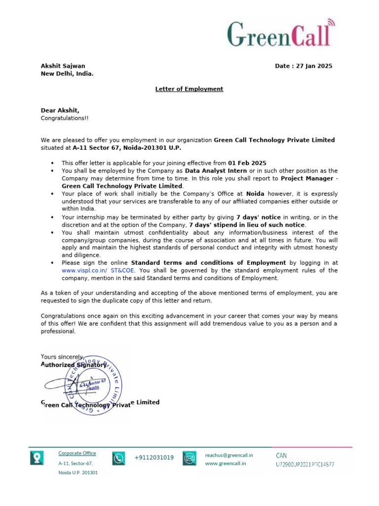 796619069 Sourav Offer Letter | PDF