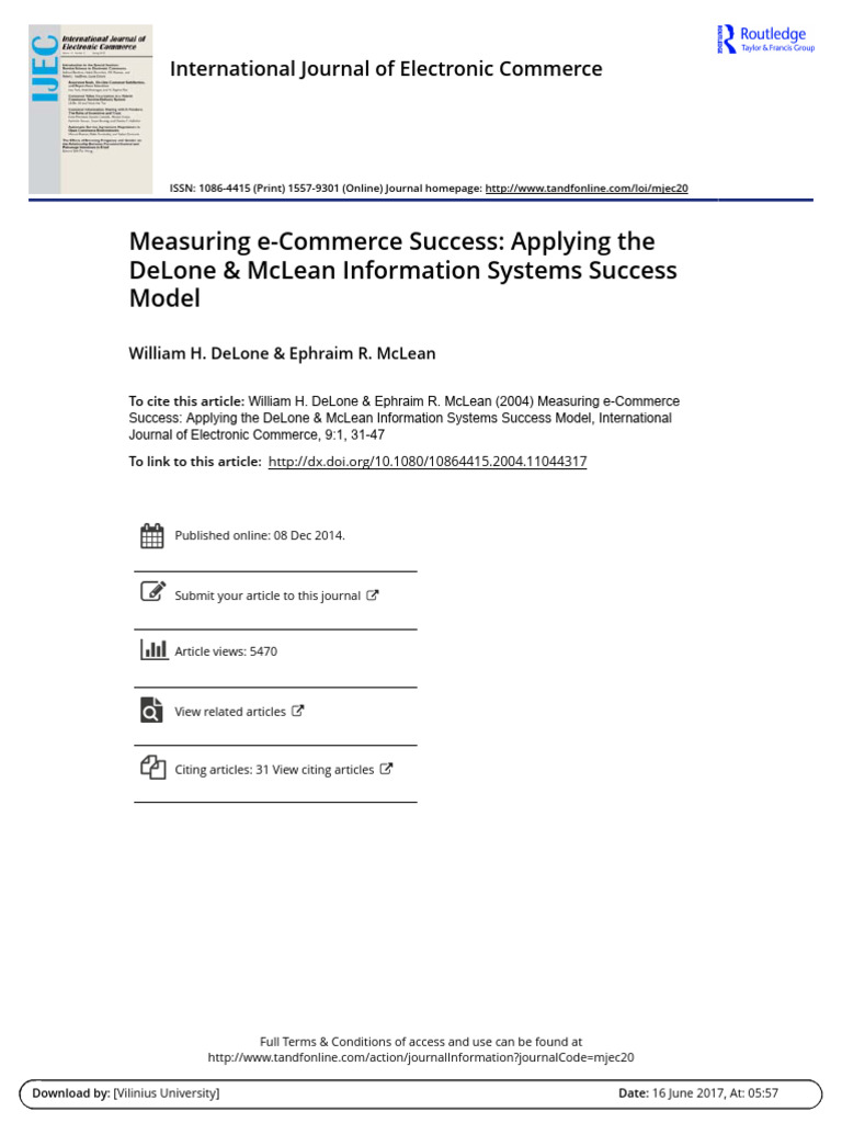 Measuring ECommerce Success | PDF | E Commerce | Usability