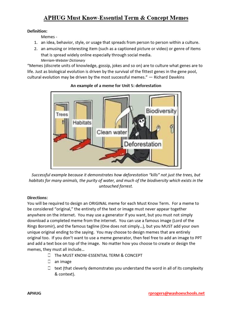 APHUG Must Know-Essential Term & Concept Memes (Full) (1) | PDF ...