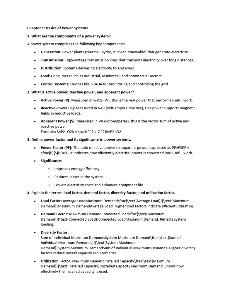 Power System Concepts | PDF | Electric Power | Electric Power Distribution