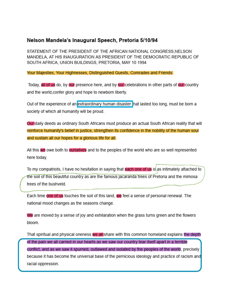 Nelson Mandela Speech With French Translation | PDF