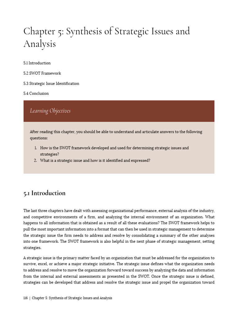 Strategic Issue Identification via SWOT | PDF | Swot Analysis ...